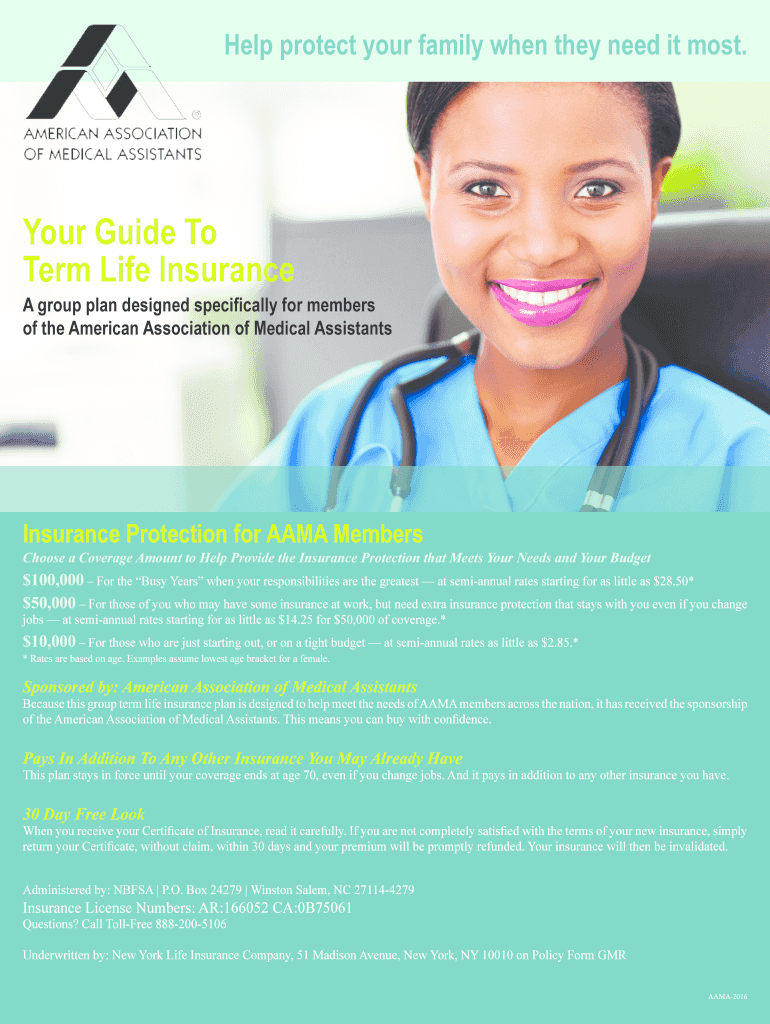 Fillable Online aama-ntl Your Guide To Term Life Insurance - aama-ntl.org Fax Email Print ...