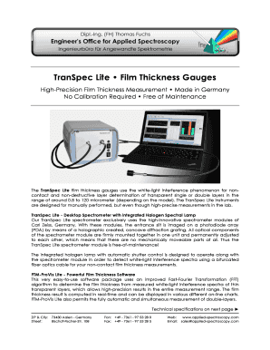 Fillable Online TranSpec Lite Film Thickness Desktop Gauges - Engineer ...