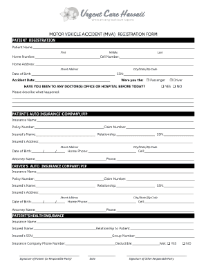 Fillable Online MOTOR VEHICLE ACCIDENT (MVA) REGISTRATION FORM Fax ...