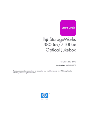 Fillable Online hp StorageWorks 3800ux/7100ux Optical Jukebox User's ...