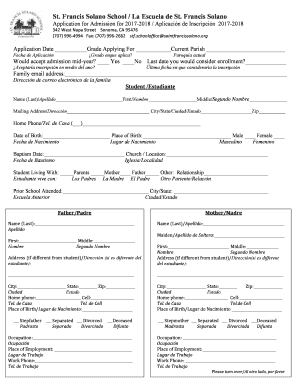 Fillable Online saintfrancissolano St. Francis Solano School / La ...