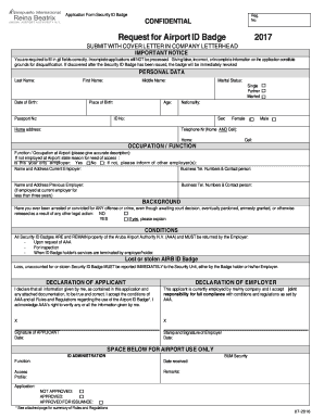 Fillable Online Application Form Security ID Badge Fax Email Print ...