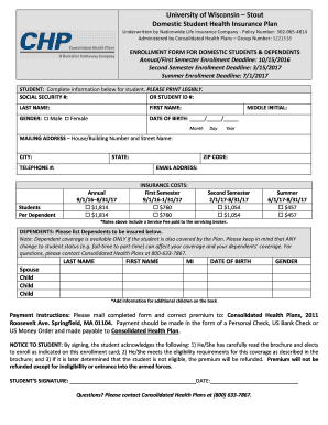 Fillable Online University of Wisconsin Stout Domestic Student Health ...