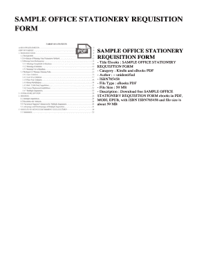 Fillable Online ljvo SAMPLE OFFICE STATIONERY REQUISITION FORM. SAMPLE ...