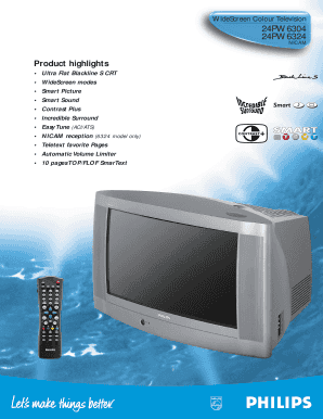 Fillable Online WideScreen Colour Television Fax Email Print - pdfFiller