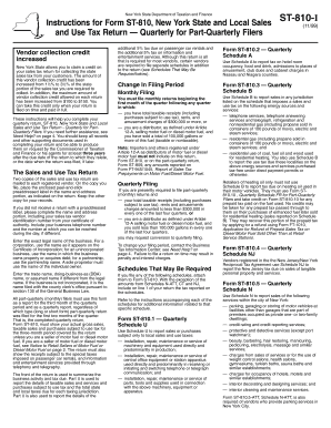 Fillable Online nystax Form ST-810-I:11/99: Instructions for Form ST ...