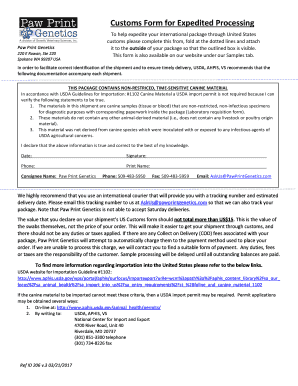Fillable Online Customs Form for Expedited Processing Fax Email Print ...