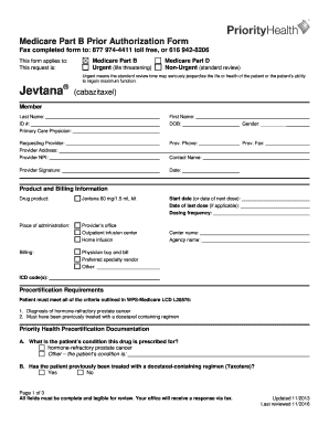 Fillable Online Medicare Part B Prior Authorization Form. Request ...