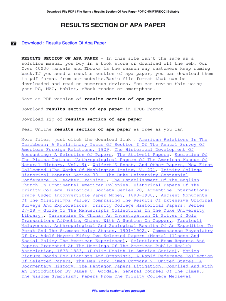 Fillable Online monkeyfold mediosefectivos Results Section Of Apa Paper ...