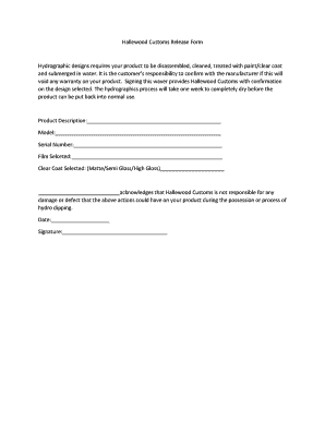 Fillable Online Hallewood Customs Release Form Fax Email Print - pdfFiller