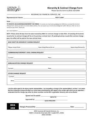 Fillable Online MDA Hierarchy & Contract Change.docx Fax Email Print ...