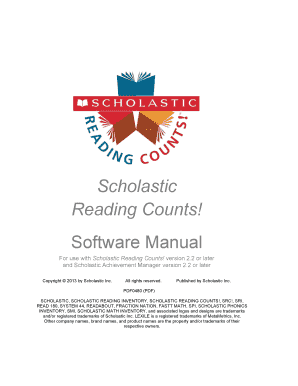 Fillable Online SCHOLASTIC, SCHOLASTIC READING INVENTORY, SCHOLASTIC ...
