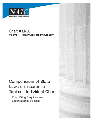 Fillable Online naic Form Filing Requirements Life Insurance Policies ...