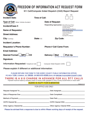 Fillable Online horrycounty Fillable 911 Fax Email Print - pdfFiller