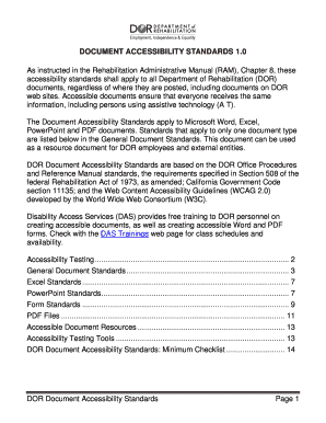 Fillable Online DOCUMENT ACCESSIBILITY STANDARDS 1 Fax Email Print ...