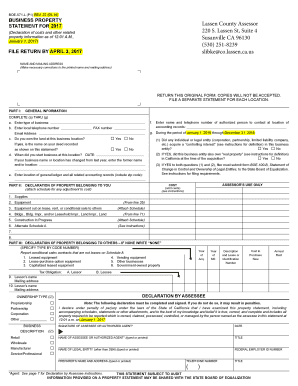 Fillable Online lassencounty Form Changes for 2017. Form Changes for ...