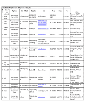 Fillable Online Contact Details of Principal Secretaries UD Departments ...