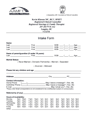 Fillable Online Intake-Confidentiality-Cancellation Form - Kevin ...