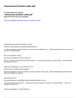 Fillable Online Anonymous Donation Letter - Pdfslibforme.com Fax Email ...