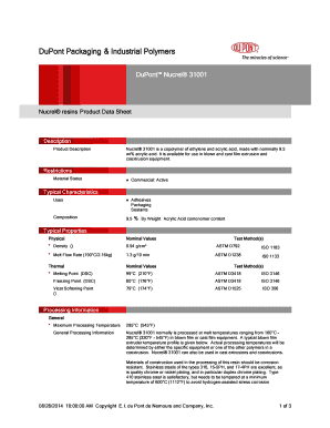 Fillable Online Datasheet - Nucrel Packaging 3 Fax Email Print - pdfFiller