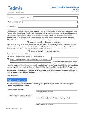 Fillable Online HR-504A Leave Donation Request Form Fax Email Print ...