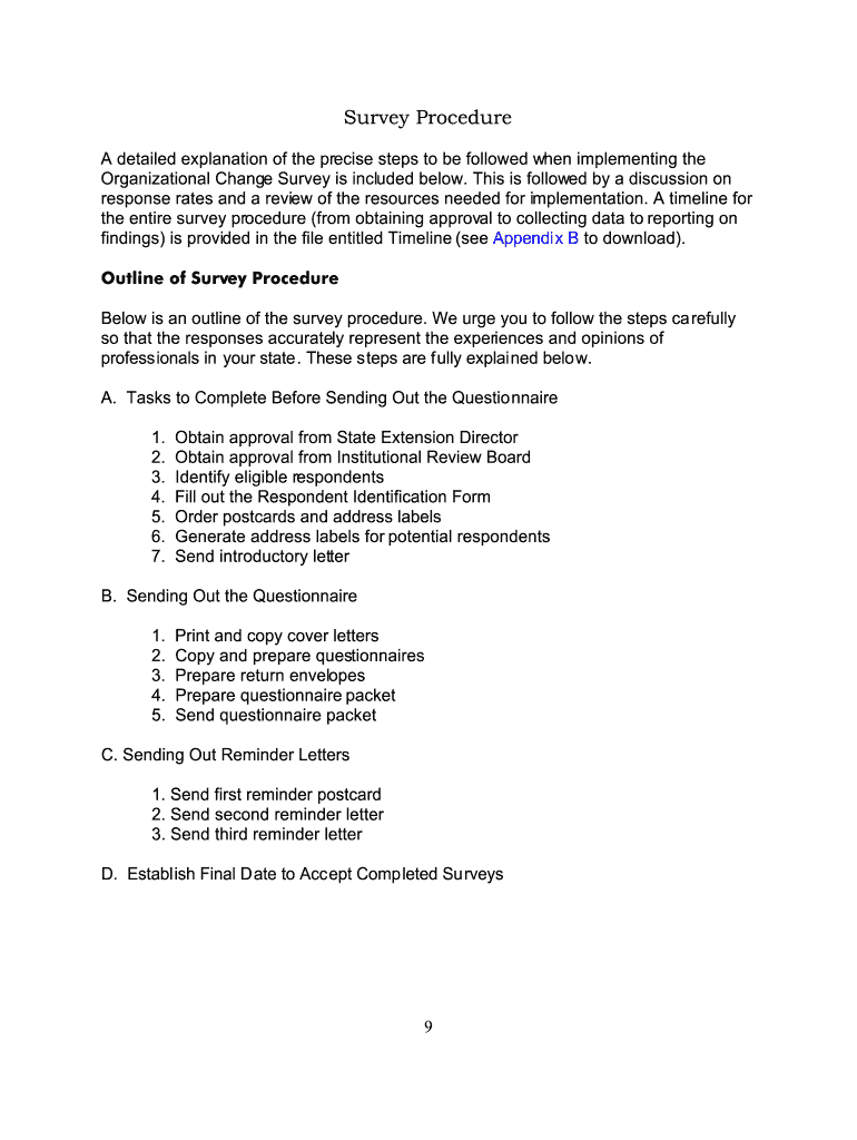 Fillable Online Survey Procedure Fax Email Print - pdfFiller