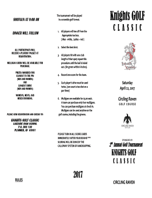 Fillable Online Knights GOLF Fax Email Print - pdfFiller