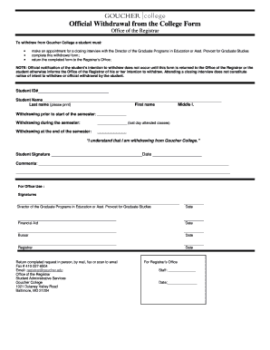 Fillable Online official withdrawal form grad.doc Fax Email Print - pdfFiller
