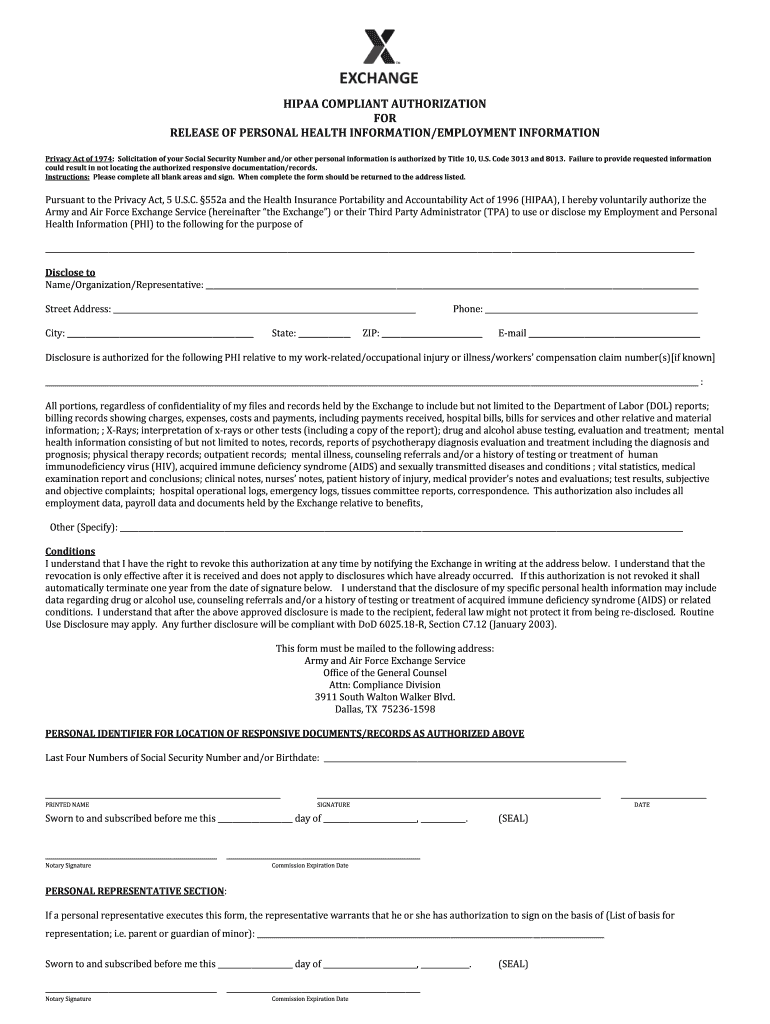 Fillable Online HIPAA COMPLIANT AUTHORIZATION Fax Email Print - pdfFiller
