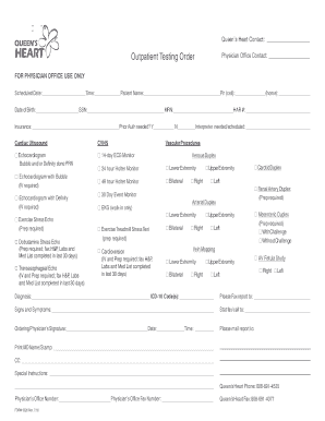 Fillable Online OUTPATIENT TESTING ORDER FORM for Punchbowl Fax Email ...