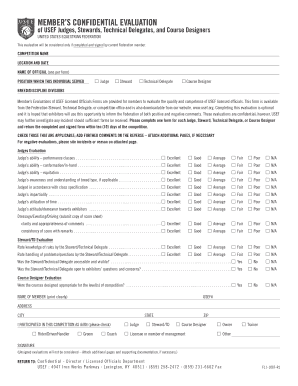 Fillable Online MEMBER S CONFIDENTIAL EVALUATION - files.usef.org Fax Email Print - pdfFiller