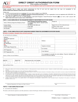 Fillable Online DIRECT CREDIT AUTHORISATION FORM - Child Care Link Fax ...