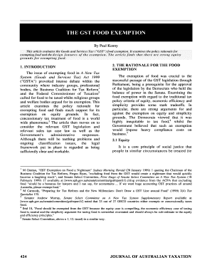 Fillable Online THE GST FOOD EXEMPTION Fax Email Print - pdfFiller