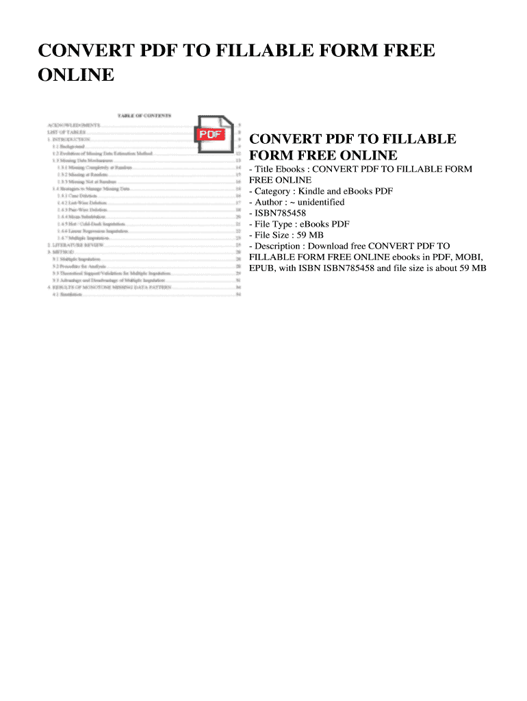 Fillable Online CONVERT PDF TO FILLABLE FORM FREE ONLINE CONVERT PDF