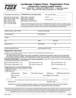 Fillable Online CCC-LI-102A Irrigator Registration Form - TEEX Fax ...