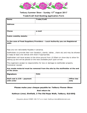 Fillable Online Summer Show stallholder form Kathryn Version.doc Fax ...