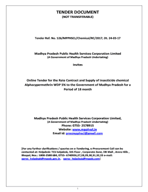 Fillable Online mpphscl tender document - MPPHSCL Fax Email Print ...