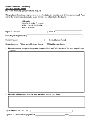Fillable Online 2% Progress Report Form - Hannahville Indian Community ...