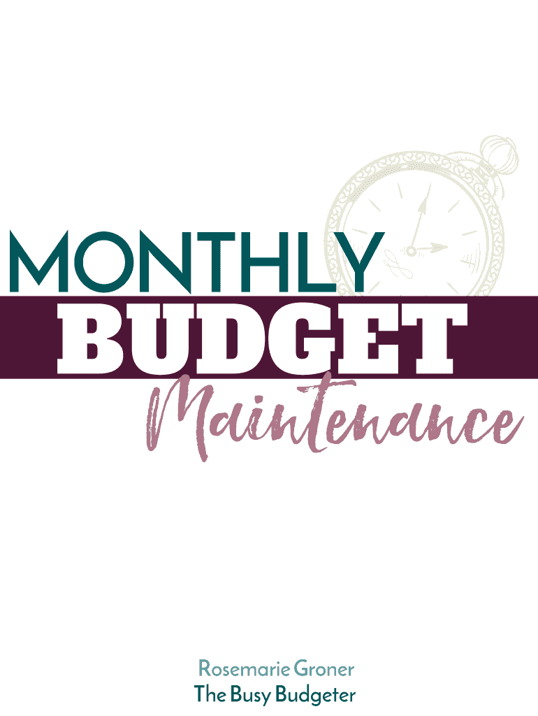 Fillable Online MONTHLY BUDGET - The Busy Budgeter Fax Email Print ...