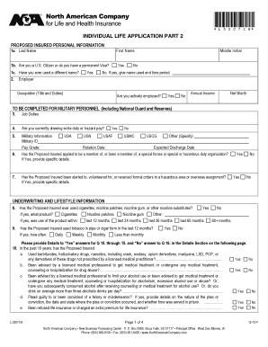 Fillable Online INDIVIDUAL LIFE APPLICATION PART 2 - IMS Paramed Fax ...