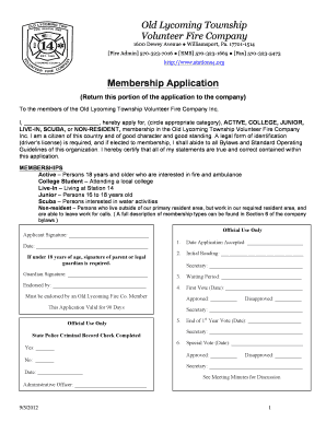 Fillable Online Membership Application-Part 1.doc Fax Email Print - pdfFiller