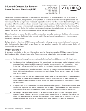 Fillable Online Informed Consent for Excimer Vance Thompson Vision ...