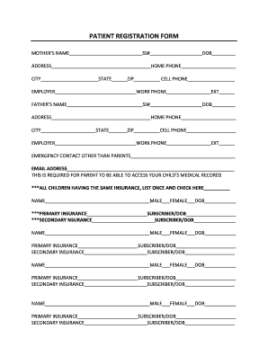 Fillable Online PATIENT REGISTRATION FORM - Paul J Janson MD PSC Fax ...
