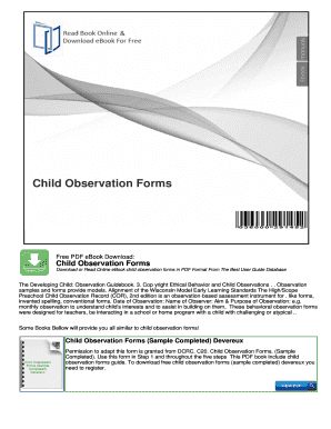 Fillable Online Child Observation Forms - mybooklibrary.Com Fax Email ...