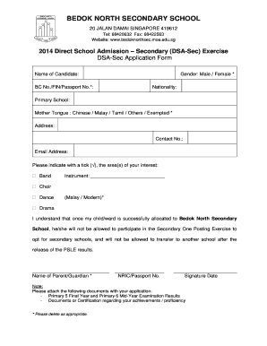 Fillable Online bedok north secondary school Fax Email Print - pdfFiller