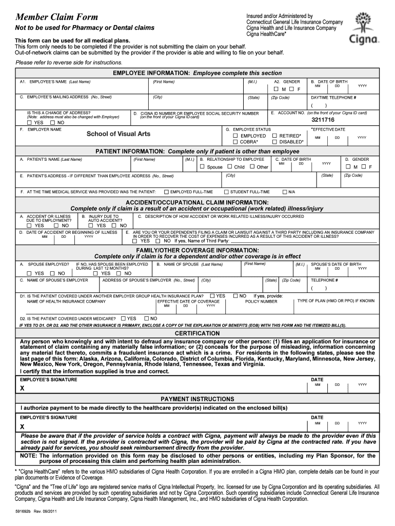 Fillable Online Member Claim Form - ditpages.sva.edu Fax Email Print ...