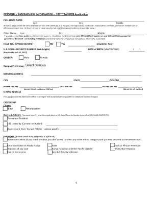 Fillable Online 2017 Pharmacy Transfer Application - College of ...