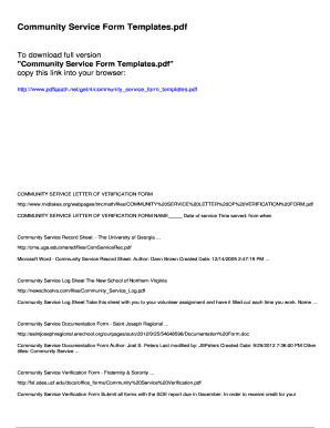 Fillable Online Online Community Service Template Form - pdfslibforme ... Fax Email Print ...