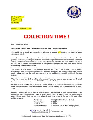 Fillable Online to view and download full pledges collection letter ...