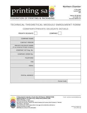 Fillable Online TECHNICAL THEORETICAL MODULE ENROLMENT FORM Fax Email ...